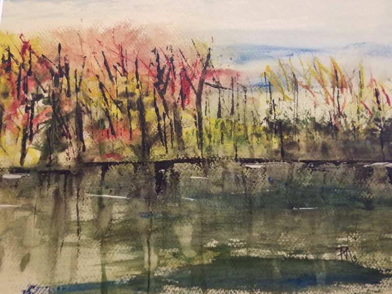 River Reflections - Watercolor, in Landscapes, Waterscapes, Abstracts